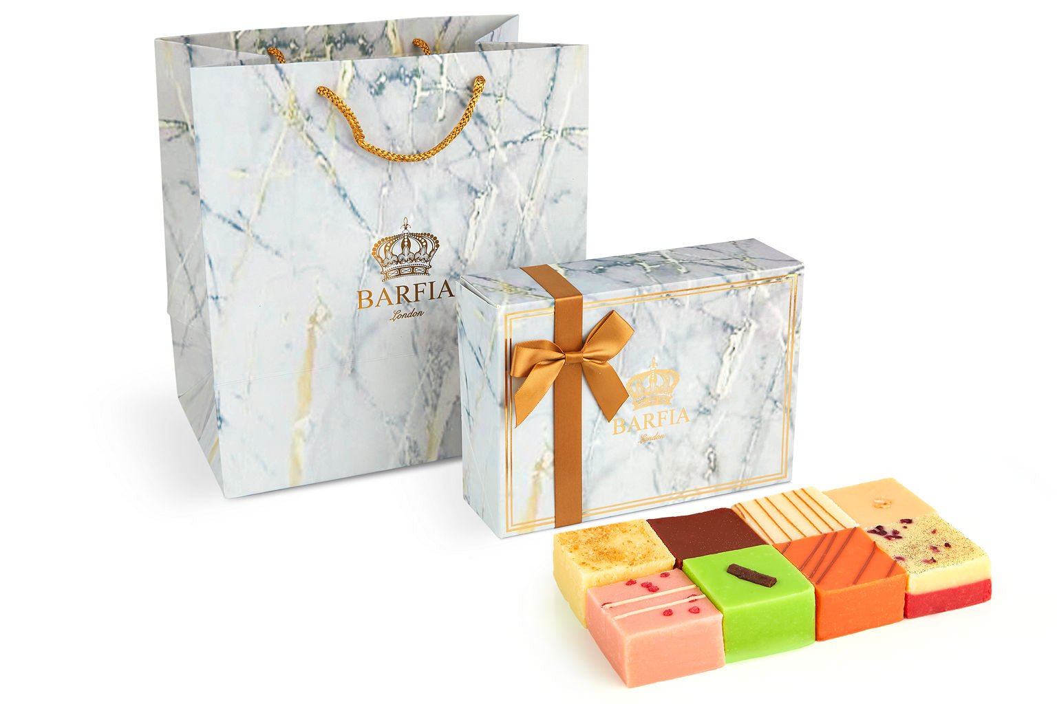 8 Piece Signature Marble Box – Barfi Gift Box with Matching Gift Bag